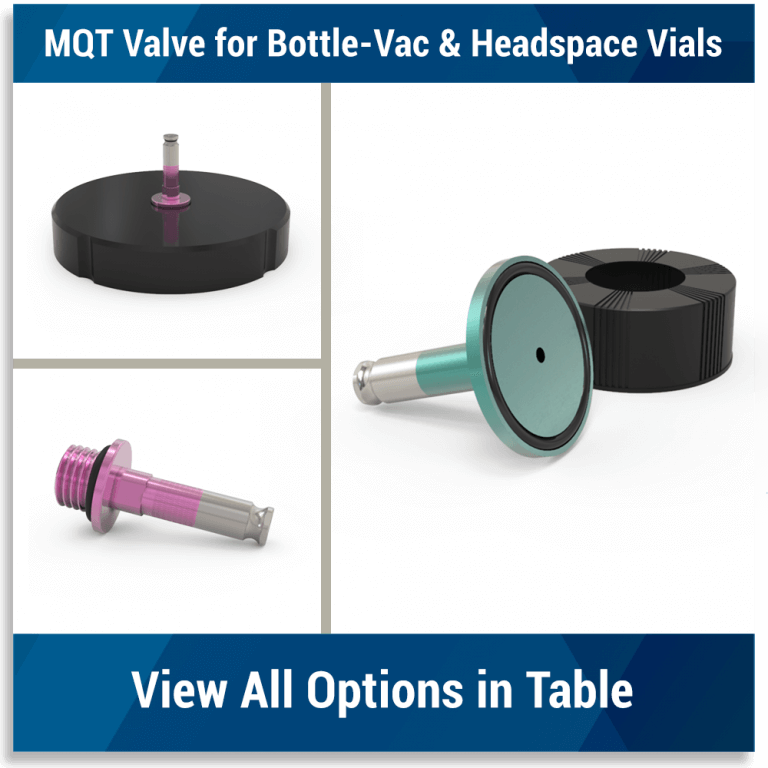 Male Micro-QT Valve for Bottle-Vac & Headspace Vials - Entech Instruments