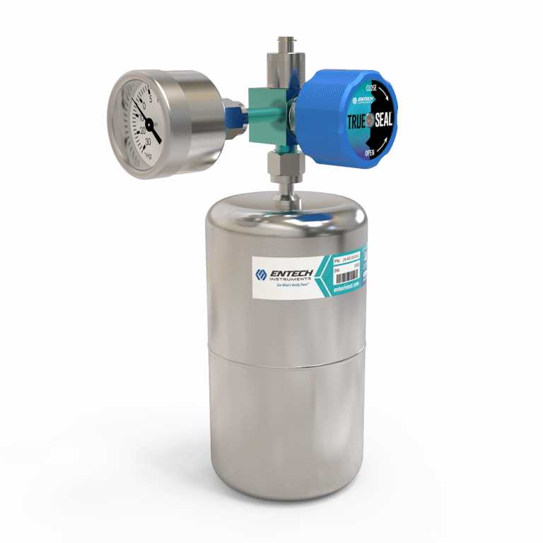 450cc CAN w/ SC TRUE SEAL VALVE & GAUGE - Entech Instruments