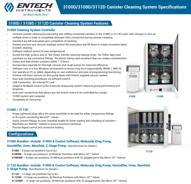 3100D/3108D/3112D Spec Sheet - Entech Instruments