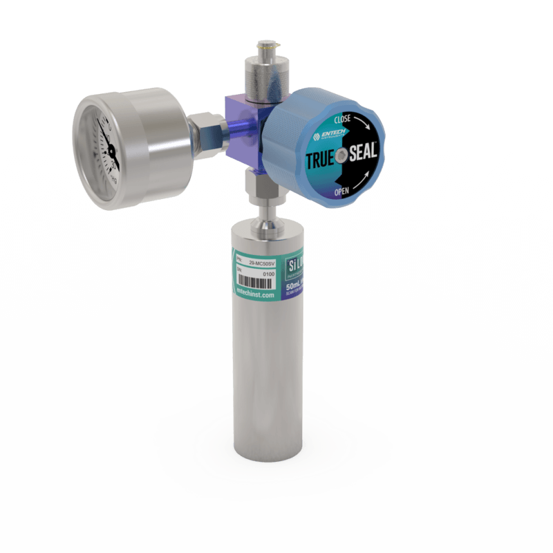 50ml SC CAN w/ TRUE SEAL VALVE & GAUGE - Entech Instruments