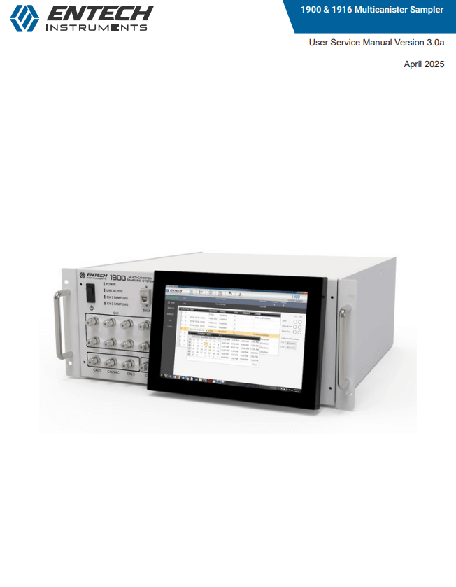 1900 & 1916 User Manual - Entech Instruments