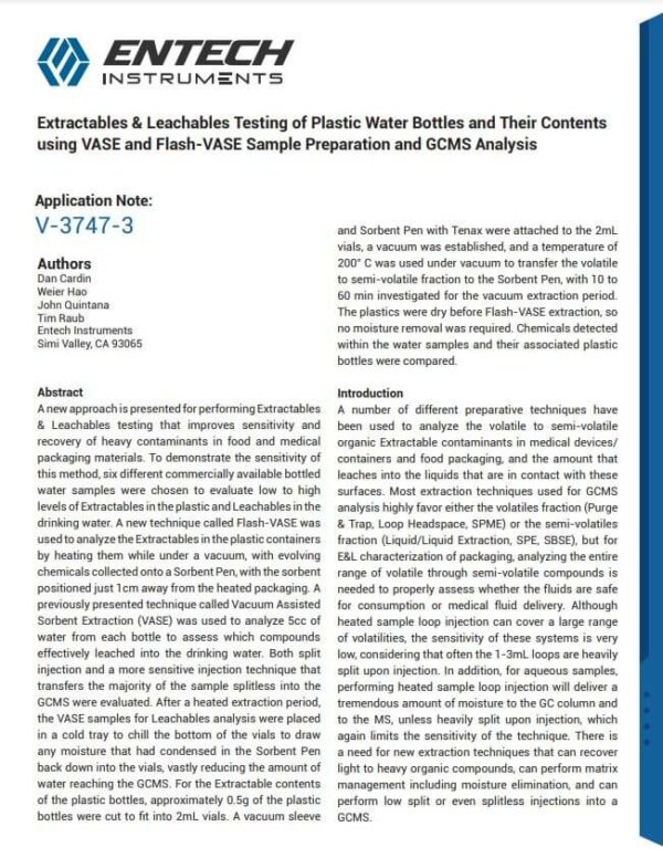 Flash-VASE Application Note - Entech Instruments