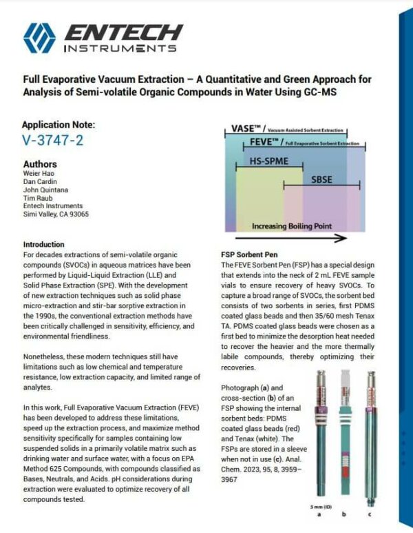 FEVE30 Application Note - Entech Instruments